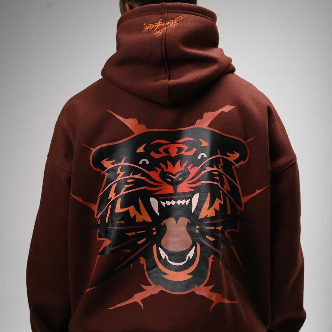 Roar oversized hoodie - Brown – Be Glorified